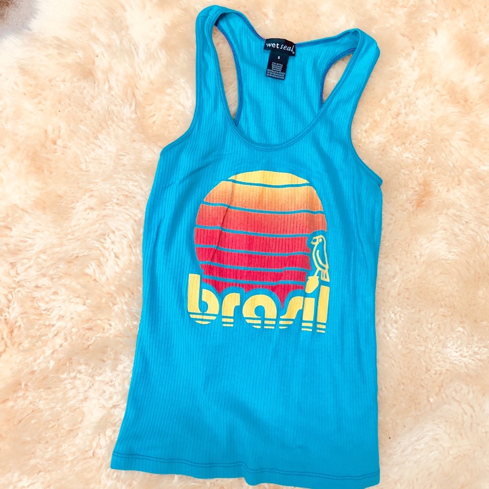 Aqua Blue Orange Yellow Brazil Brasil Country Tropica… - Gem
